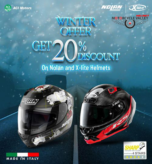 20%off on all Models of X Lite and Nolan Helmets